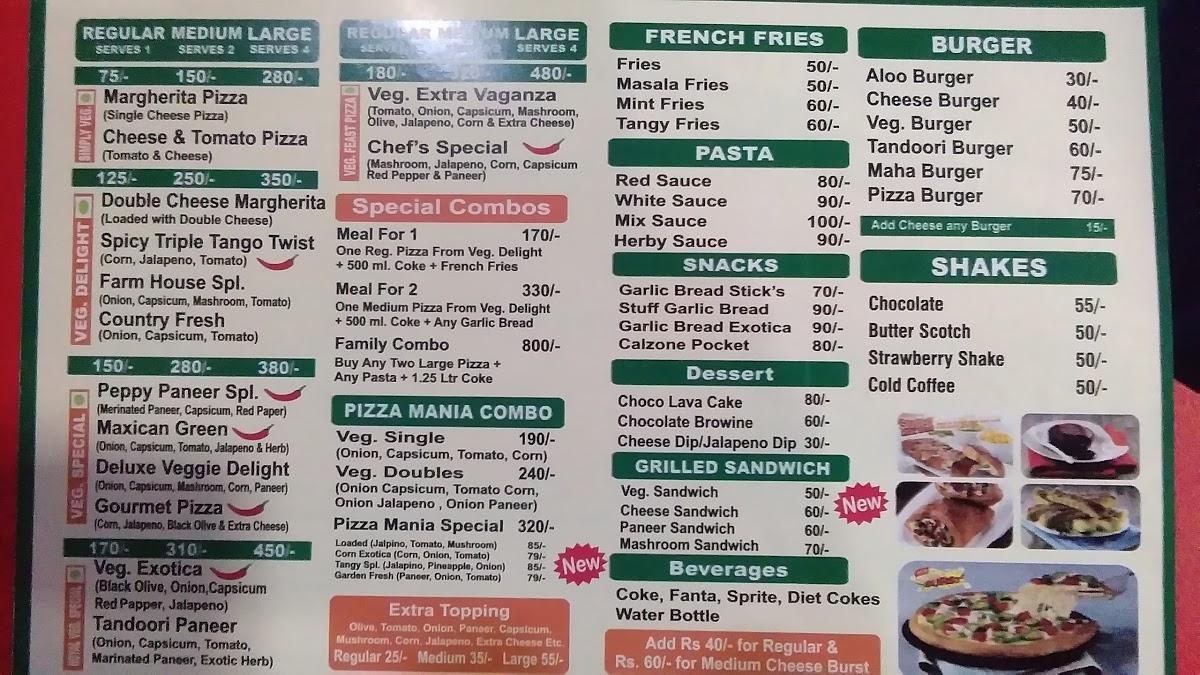 Menu at Da Pizza Hub, Hansi