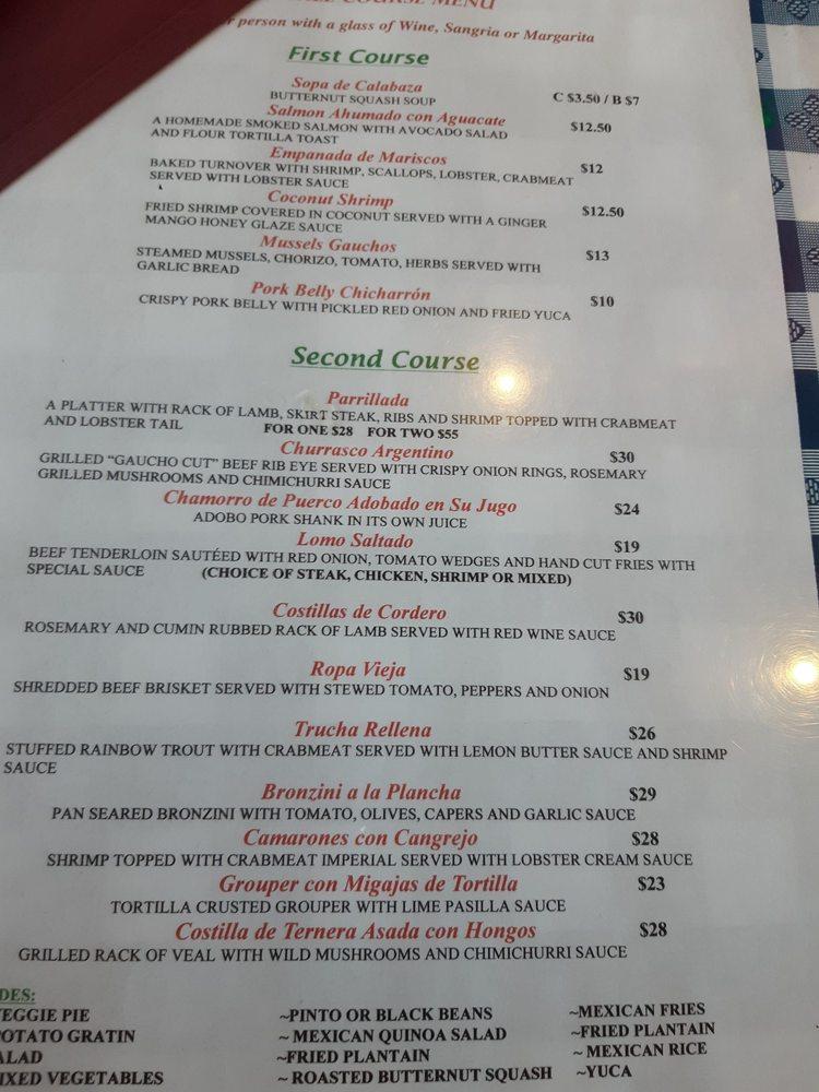 Menu at Mari Luna Mexican Grill restaurant, Pikesville
