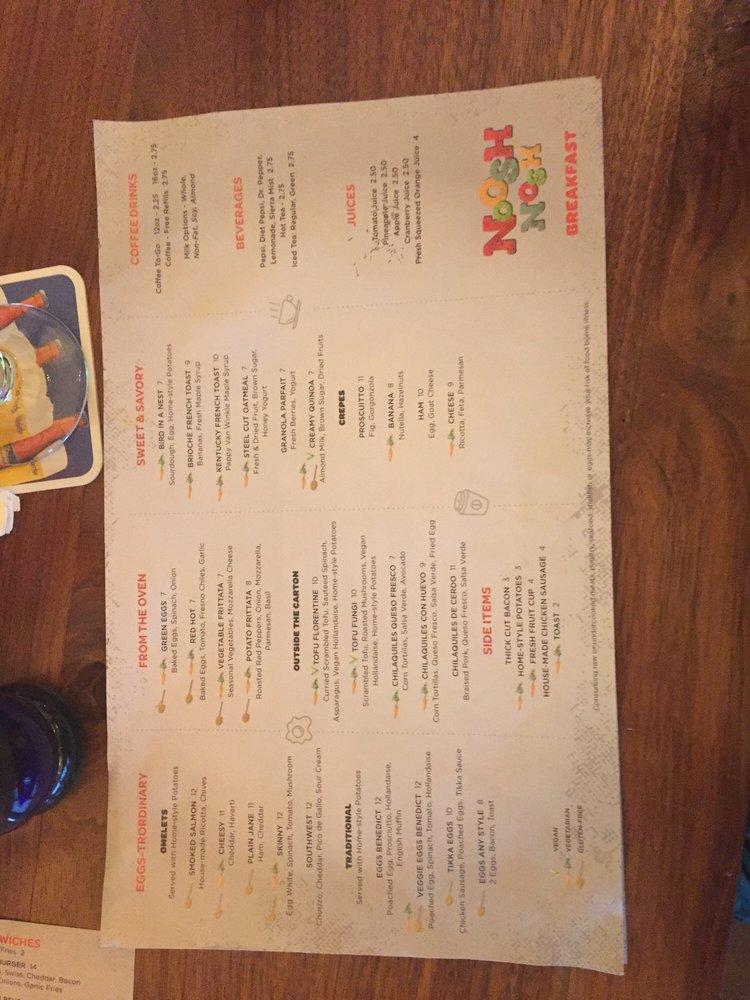 Menu at Noosh Nosh pizzeria, Louisville