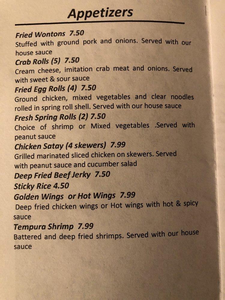Menu at Lai Thai Restaurant, Bethany, NW 23rd St