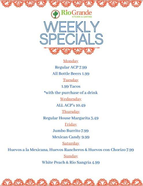 Menu at Rio Grande Kitchen & Cantina - New Garden Location restaurant ...