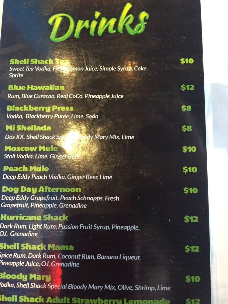 Menu at Shell Shack pub & bar, Plano