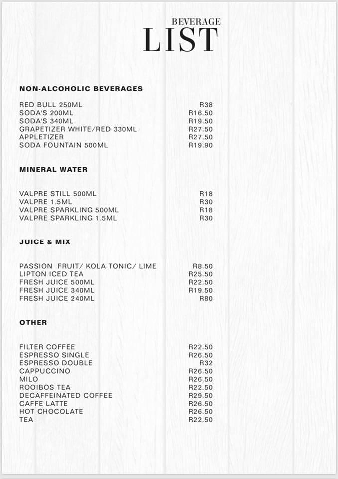Menu at STEAKOUT GRILL restaurant, Rustenburg