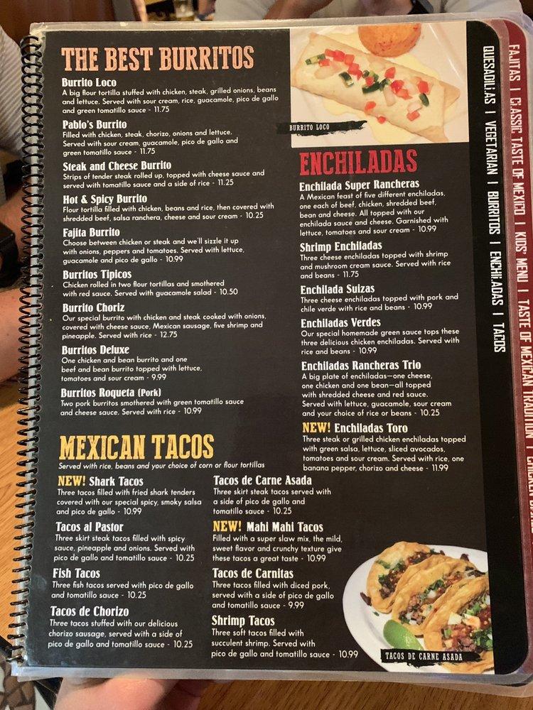 Menu at The Toros restaurant, Westfield, North Gray Rd