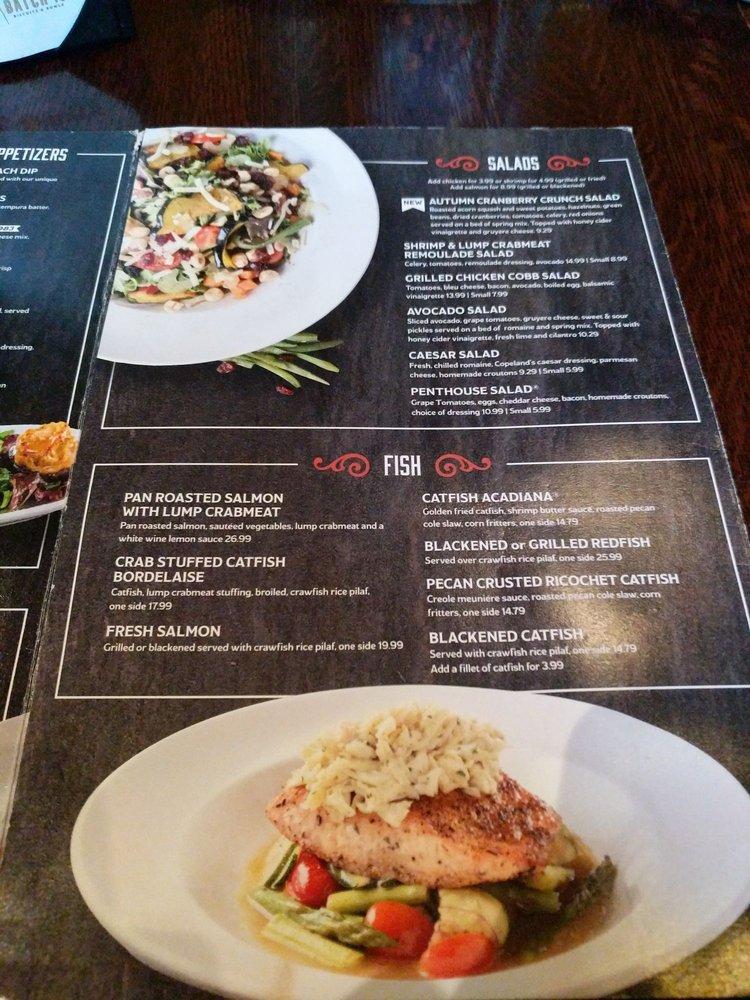 Menu at Copeland's of New Orleans restaurant, Kenner, W Esplanade Ave