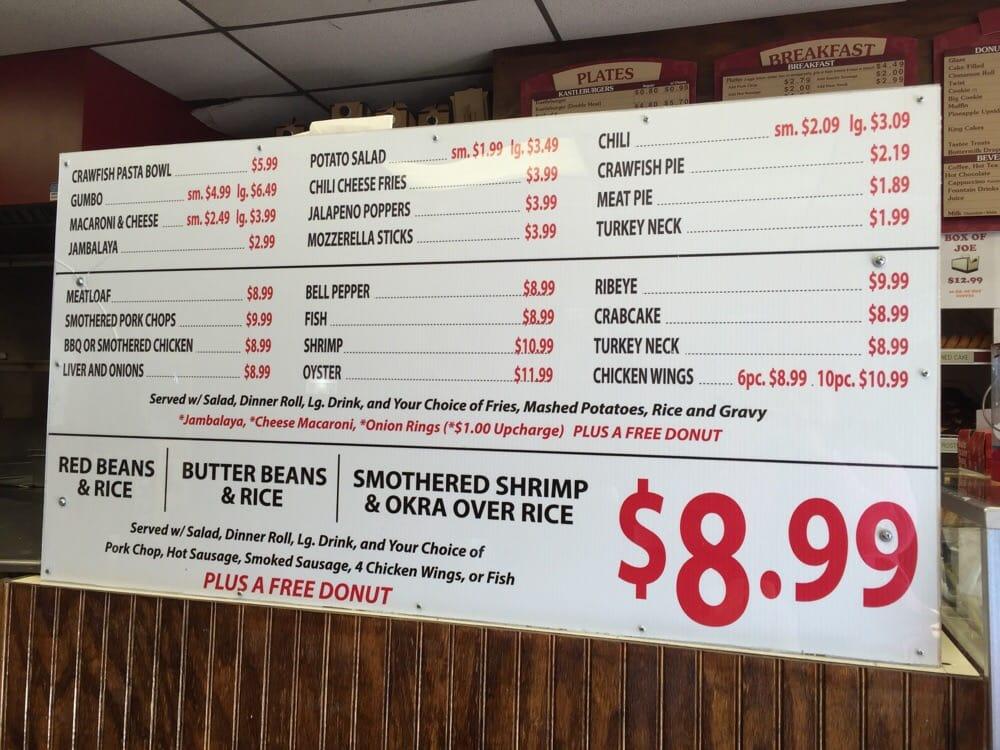 Menu at Tastee Donuts restaurant, Kenner, Loyola Dr # 2