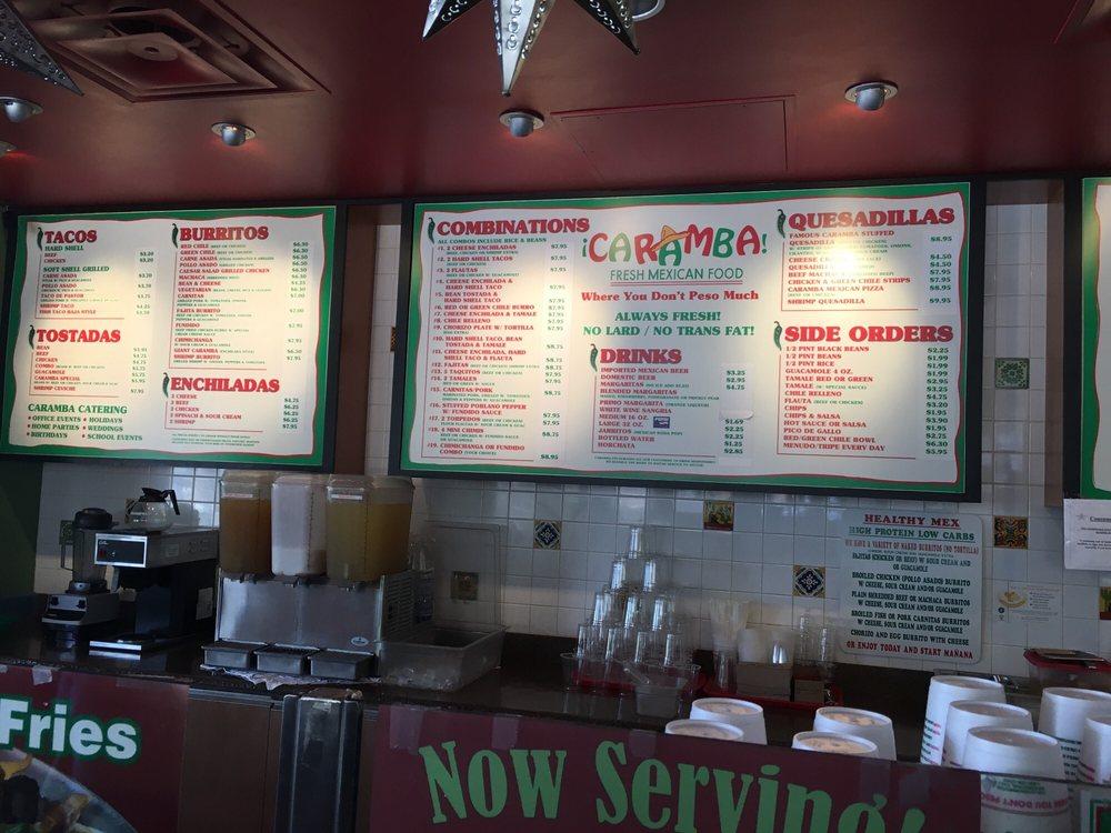 Carta del restaurante Caramba Mexican Food, Glendale, W Union Hills Dr