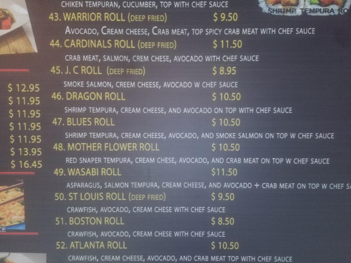 Menu at KASABI HIBACHI, SUSHI AND RAMEN restaurant, Warrenton