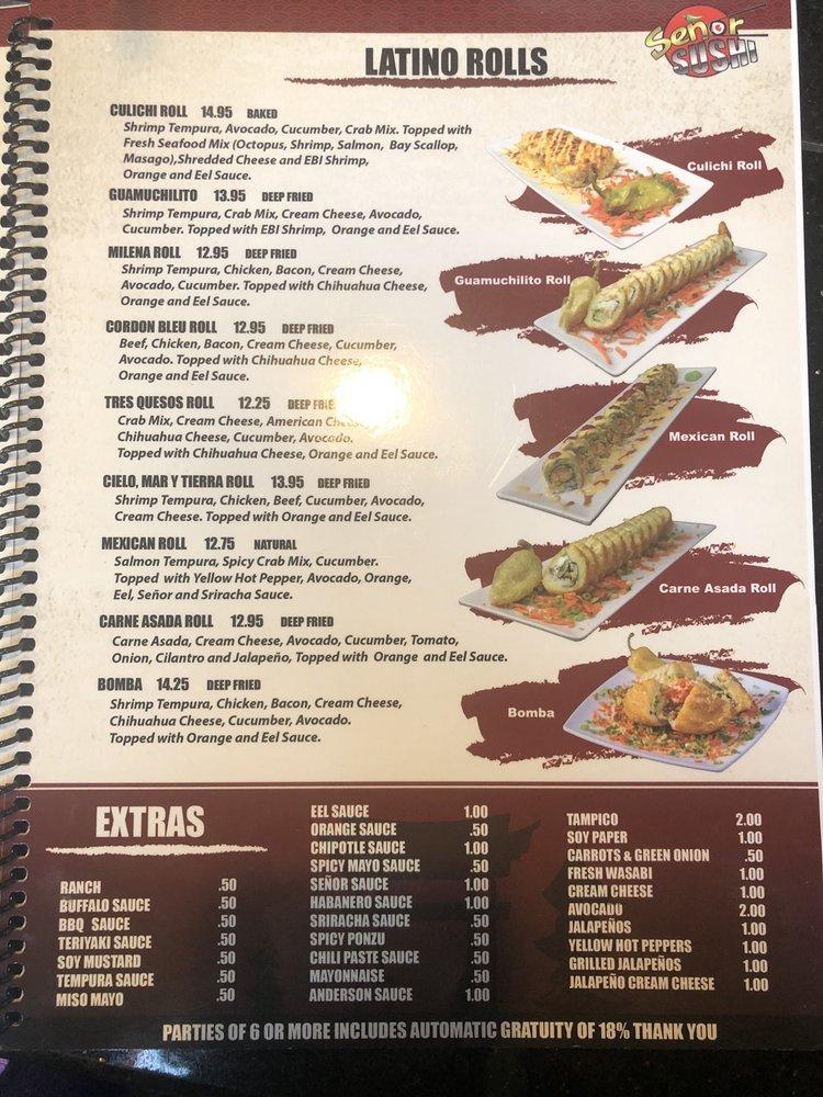 Menu at Señor Sushi Mesa restaurant, Mesa