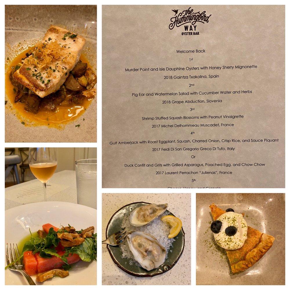 Menu at The Hummingbird Way Oyster Bar, Mobile