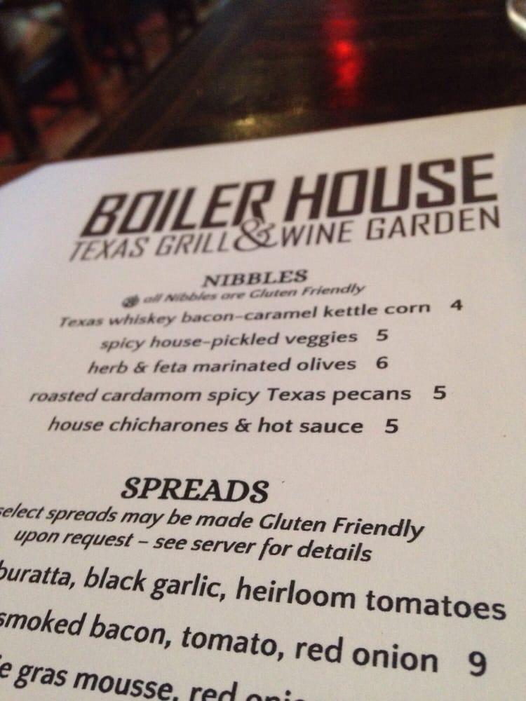 Menu at Boiler House Texas Grill & Wine Garden pub & bar, San Antonio