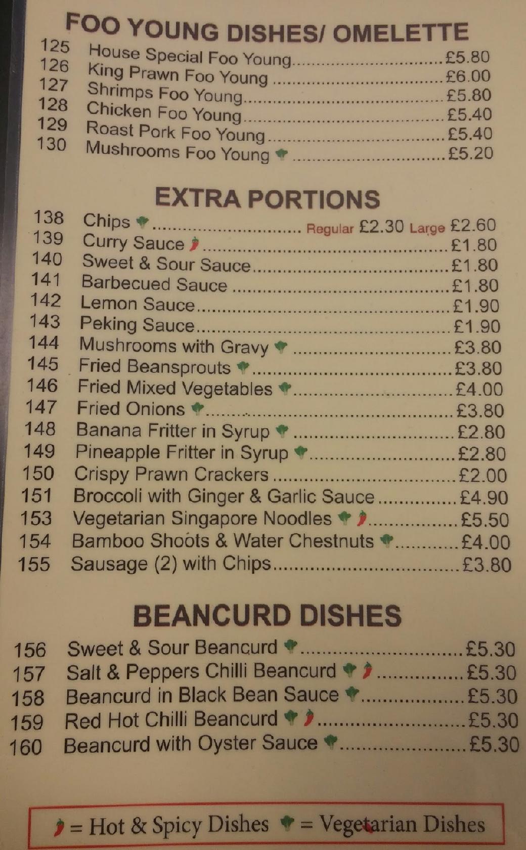 Menu at Great Wall Clevedon Chinese Take Away restaurant, Clevedon
