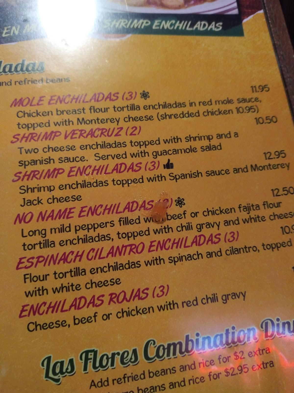 Menu at Las Flores Mexican Restaurant, Houston, Stuebner Airline Rd F