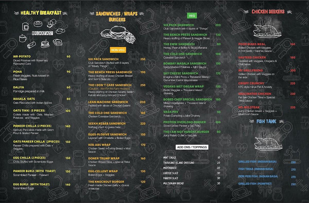 Menu at Muscle's Diet, New Delhi