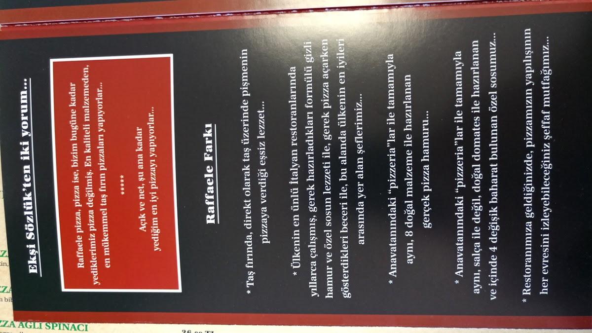 Menu at Pizza Raffaele, Istanbul, Ataşehir Blv. 4 AA
