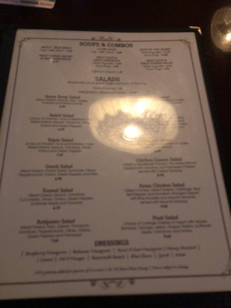 Menu at Stone Soup Cafe & Pub, Saint Petersburg