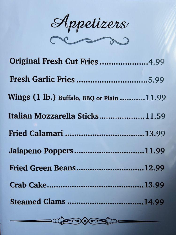 Menu at Bella Italia restaurant, Fortuna