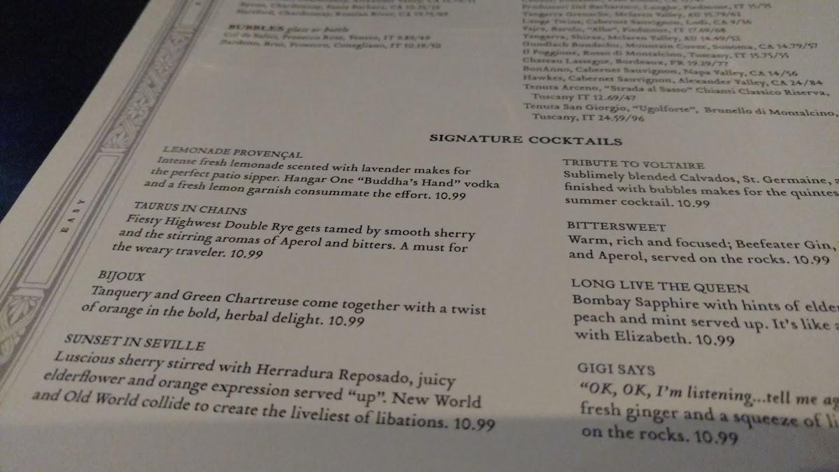 Menu at Ecco Airport restaurant, Atlanta, N Terminal Pkwy