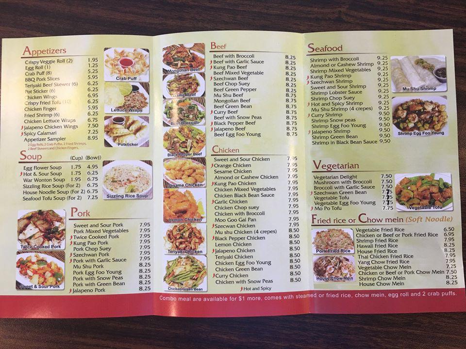 Menu at Blossom Asian Cuisine restaurant, Tolleson