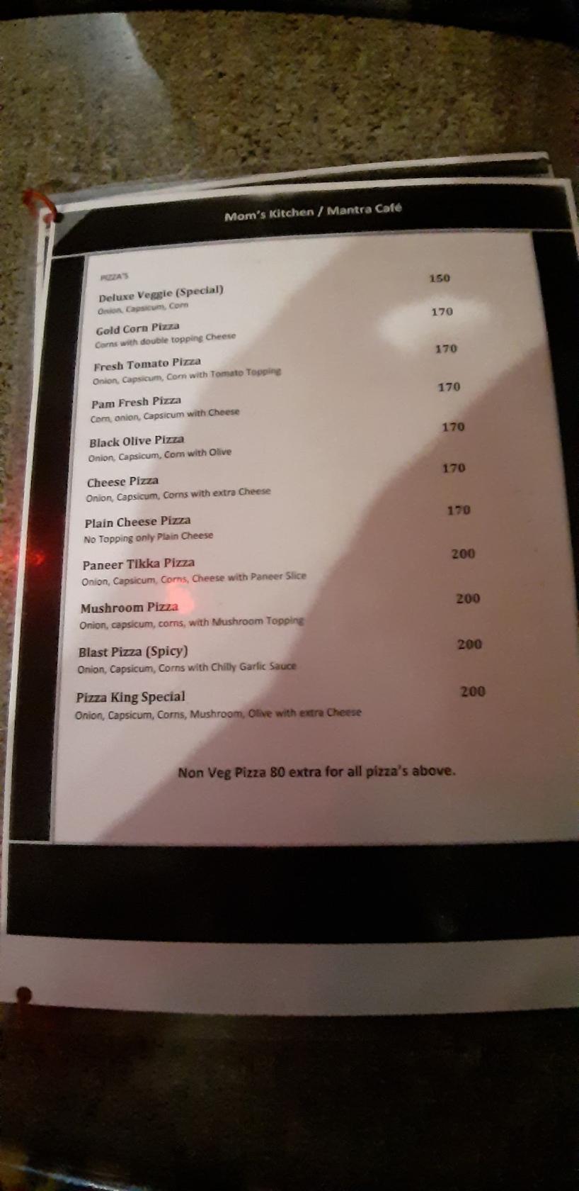 Menu at Mom's Kitchen, Kasauli