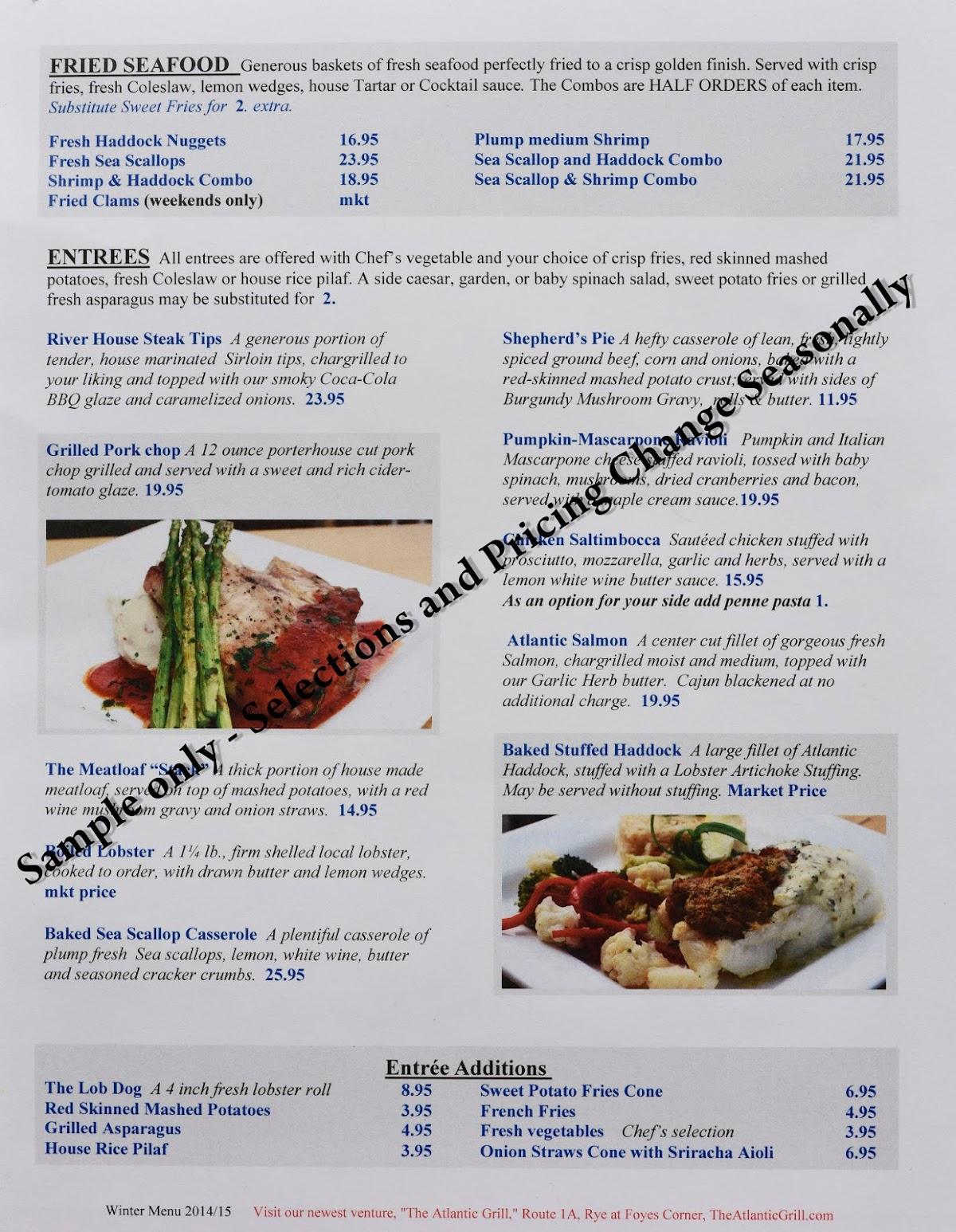 Menu at River House pub & bar, Portsmouth