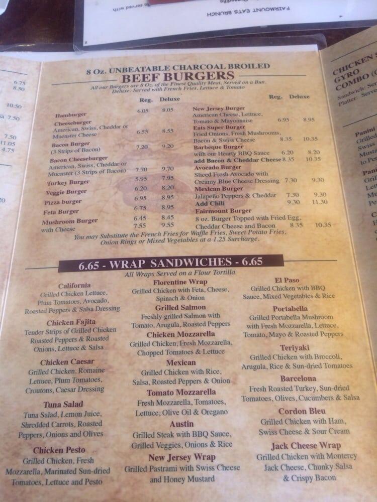 Menu at Fairmount Eats restaurant, Hackensack