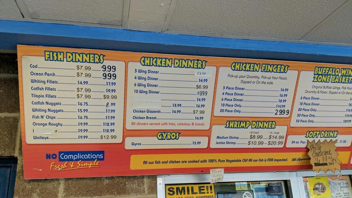 Menu at J J Fish & Chicken restaurant, Dayton, N Gettysburg Ave