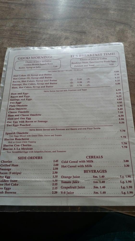 Menu at Nancy's Silver Cafe, Silver City