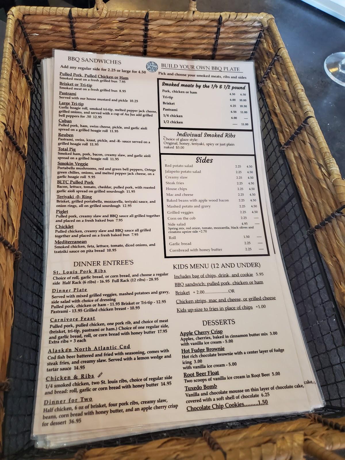 Menu at Rebel BBQ, Lake Havasu City