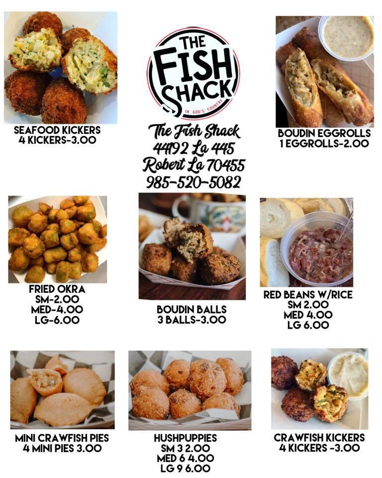 Menu at The Fish Shack restaurant, Robert