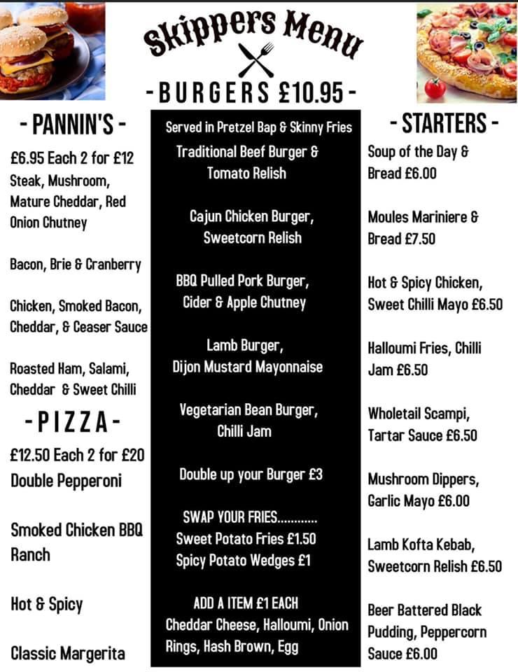 Menu at Britannia Inn pub & bar, Sherborne