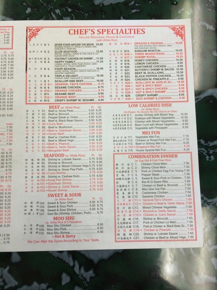 Menu at China Town restaurant, Avon