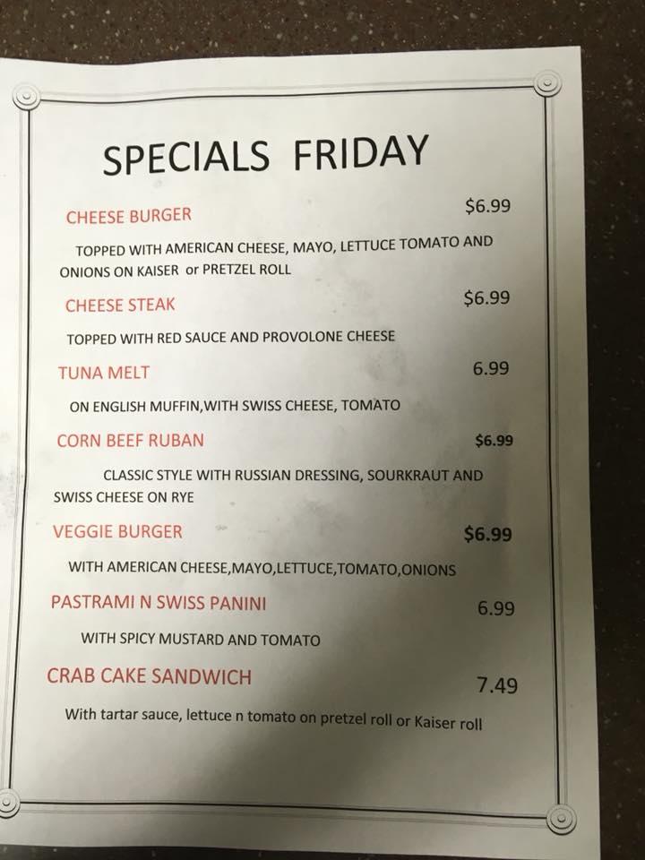 Menu at Over The Top Cafe LLC., Plymouth Meeting