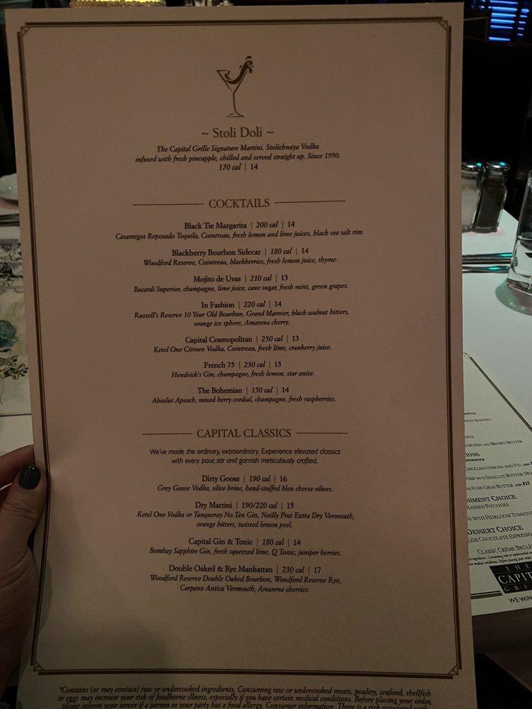 Menu at The Capital Grille pub & bar, Rosemont, N River Rd