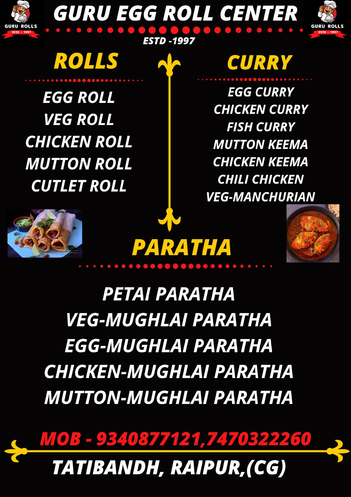 Menu at GURU RESTAURANT, Raipur