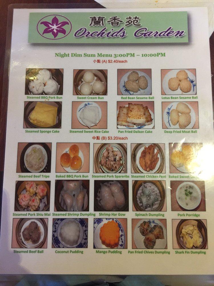 Menu at Orchids Garden restaurant, Las Vegas