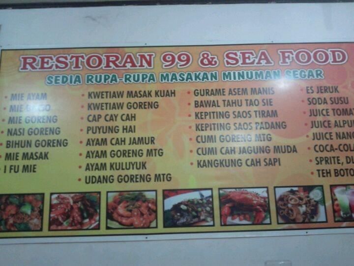 Menu at Restoran 99 Seafood restaurant, Bekasi Regency, Jl. Mirah No.6