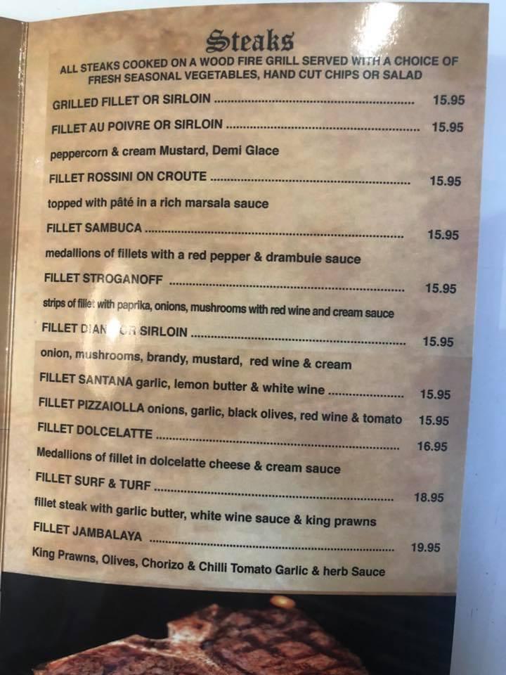 Menu at Sambuca Braise Station restaurant, Newcastle upon Tyne