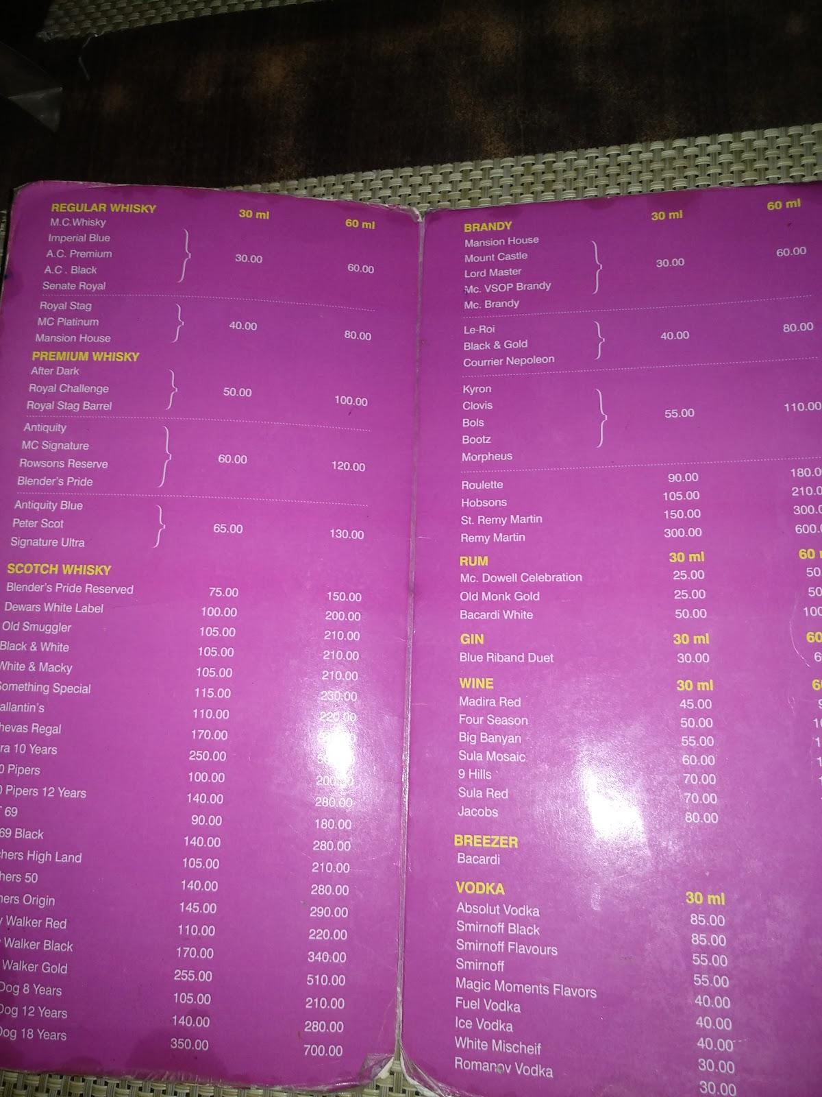 Menu at Sri Devi Restaurant & Bar, Vijayawada, D.No.42-3-2