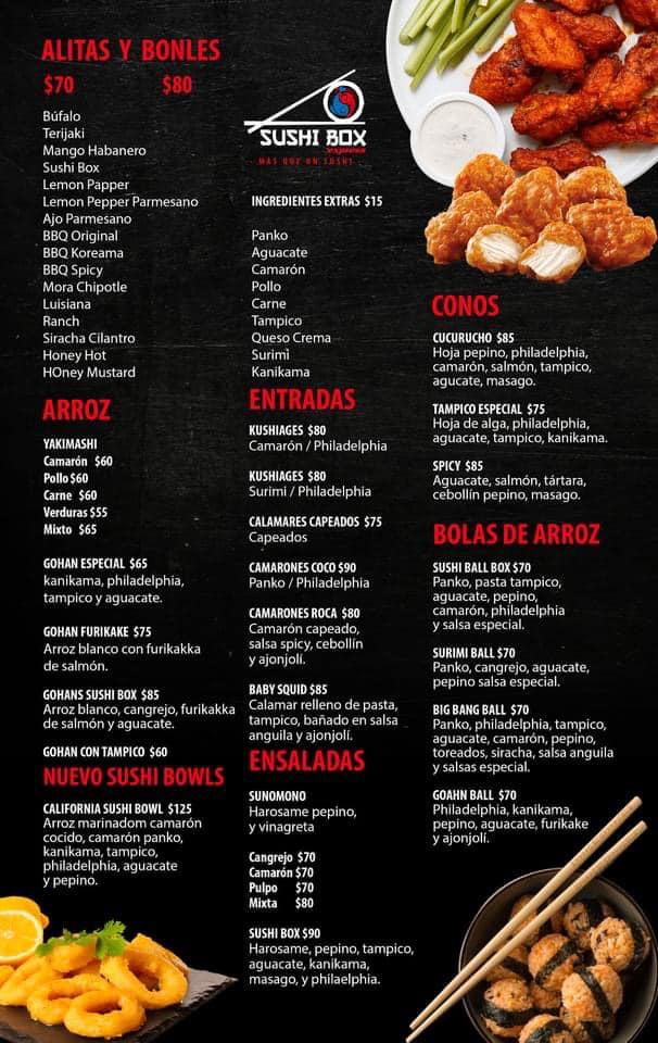 Carta del restaurante SUSHIBOX EXPRESS, Ciudad Juarez