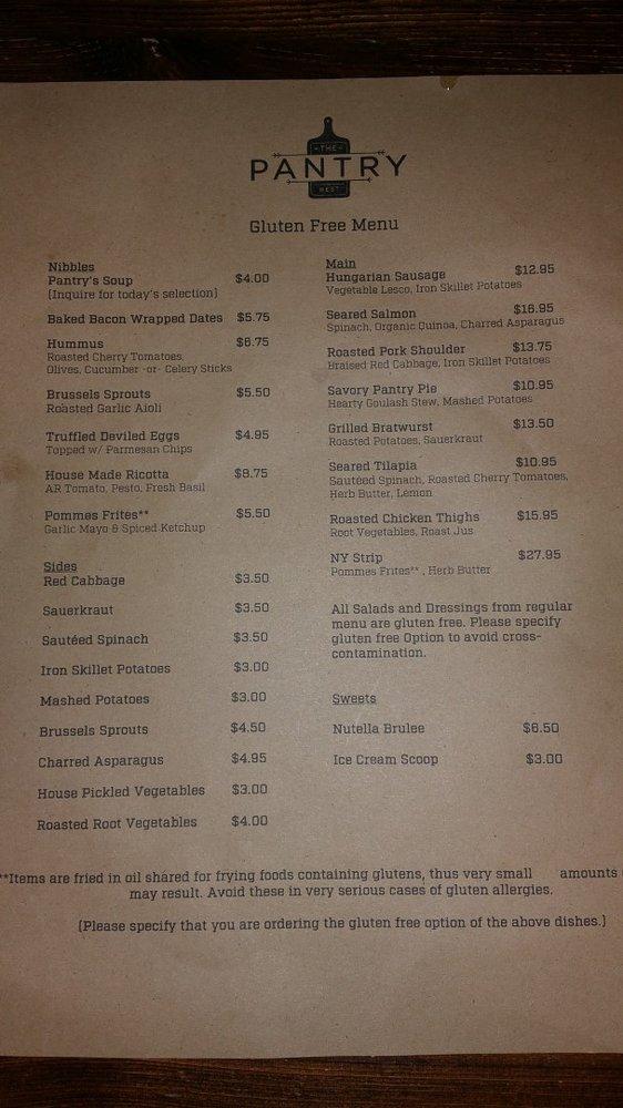 Menu at The Pantry Restaurant, Little Rock, N Rodney Parham Rd