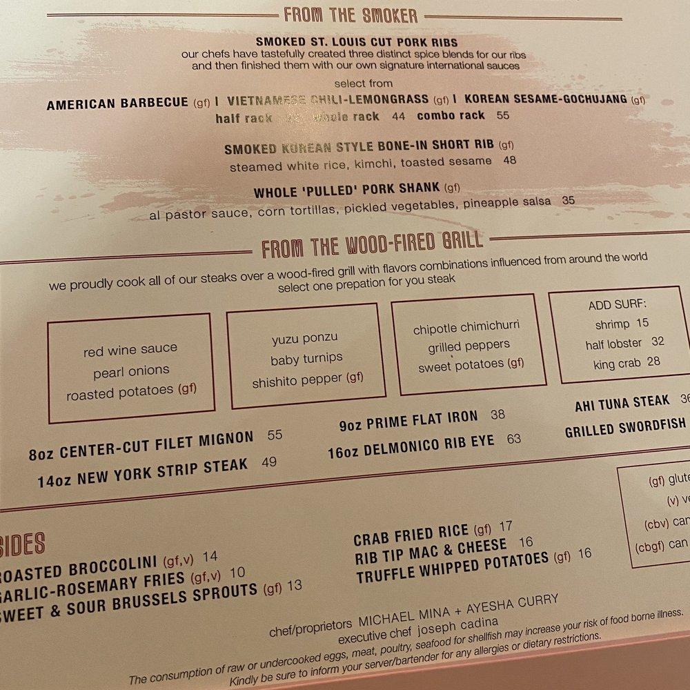 Menu at International Smoke BBQ, Las Vegas