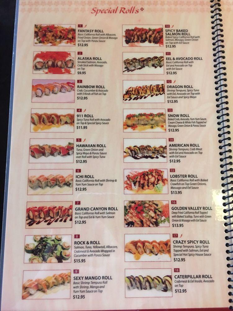 Menu at Sakura's Sushi and Grill restaurant, Kingman