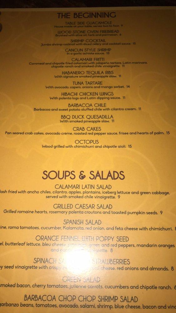 Menu at Barbacoa Grill, Boise