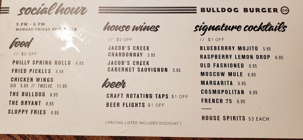 Menu at Bulldog Burger Company Ridgeland restaurant, Ridgeland
