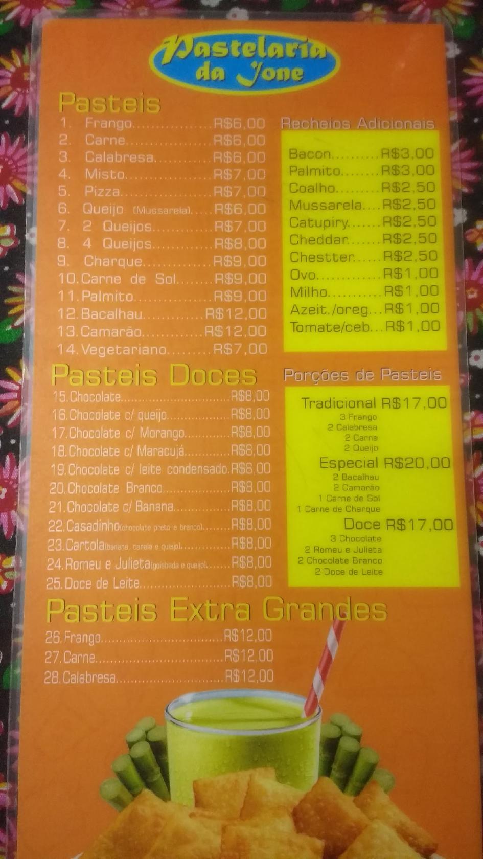 Menu em Pastelaria da Ione pub & Bar, João Pessoa