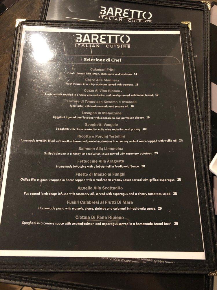 Menu at Il Baretto Ristorante, Plantation