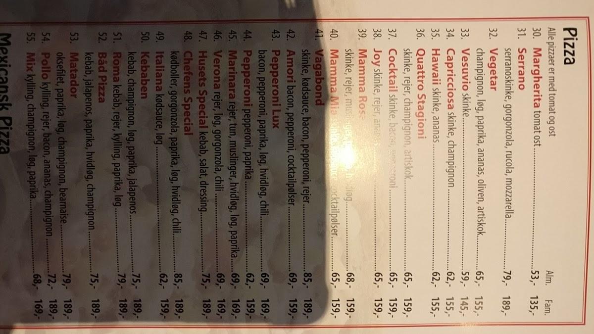 Menu at Kebab Huset fast food, Ringsted