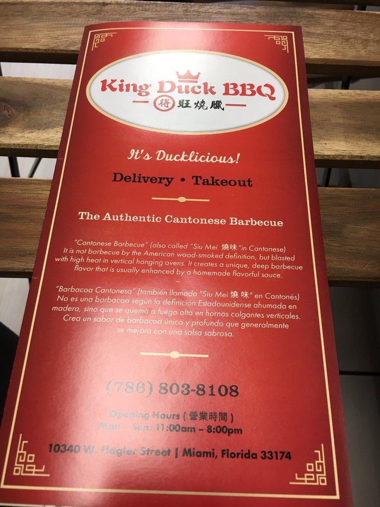 Menu at King Duck Chinese BBQ, Miami