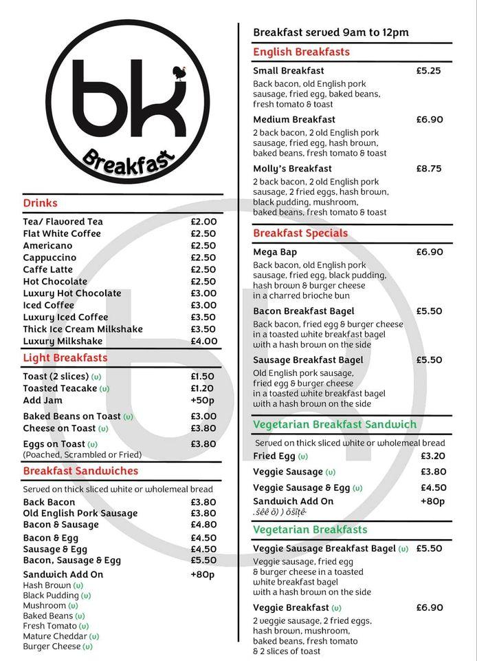 Menu at The Butchers Kitchen restaurant, Broseley